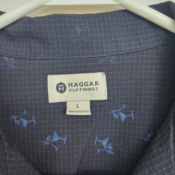 Haggar | Shirts | Mens Dress Shirt Haggar Clothing Brand Large Black ...